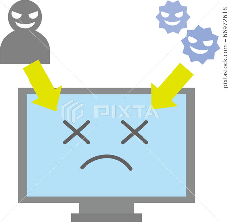 PC infected with virus - Stock Illustration [66972618] - PIXTA