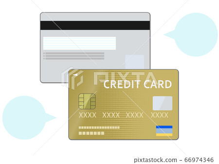 Gold credit card illustration (both sides) - Stock Illustration ...