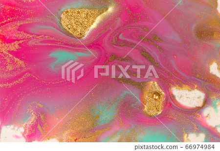 Pink, gold and blue mixed inks liquid ripple... - Stock Illustration ...
