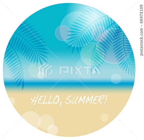 Summer beach circular background illustration - Stock Illustration ...