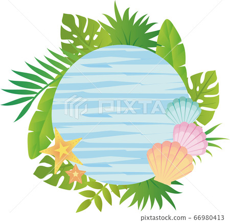 Summer botanical shell frame speech bubble... - Stock Illustration ...