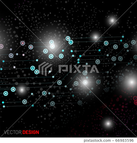 Abstract digital technology black background. - Stock Illustration ...