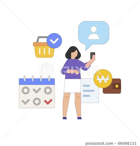 Daily life and work concept flat design... - Stock Illustration ...