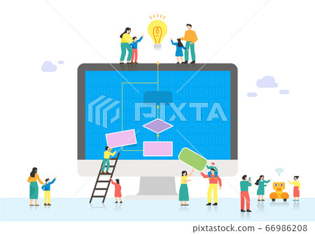 Trade fair concept. Showcase of specific... - Stock Illustration ...