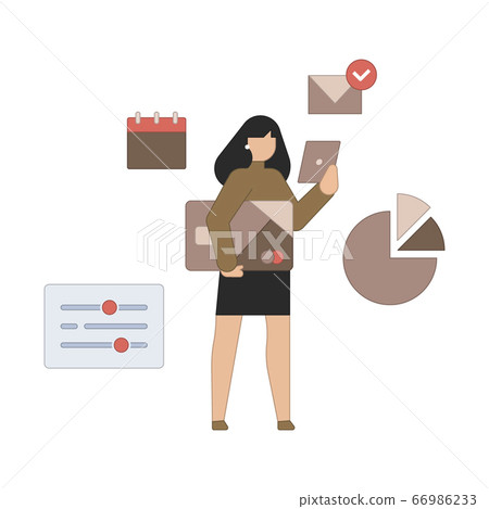 Daily life and work concept flat design... - Stock Illustration ...