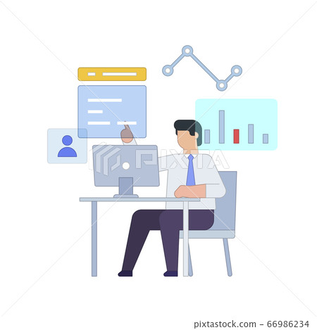 Daily life and work concept flat design... - Stock Illustration ...