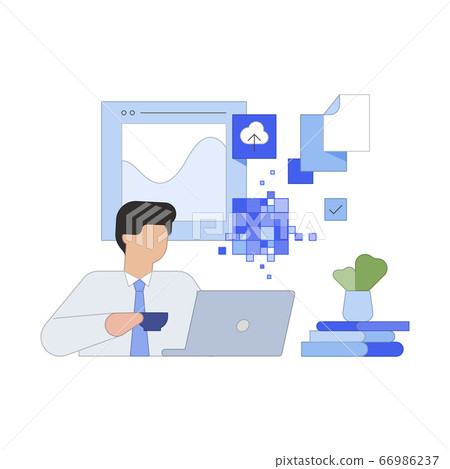 Daily life and work concept flat design...-插圖素材 [66986237] - PIXTA圖庫