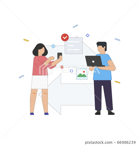 Daily life and work concept flat design...-插圖素材 [66986239] - PIXTA圖庫