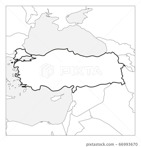 Map of Turkey black thick outline highlighted... - Stock Illustration ...