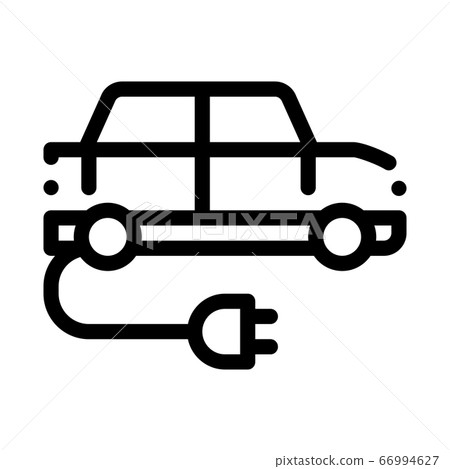 electro car charging socket icon vector outline... - Stock Illustration ...