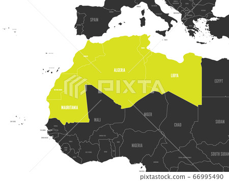Map of Maghreb countries - Northwest Africa... - Stock Illustration ...