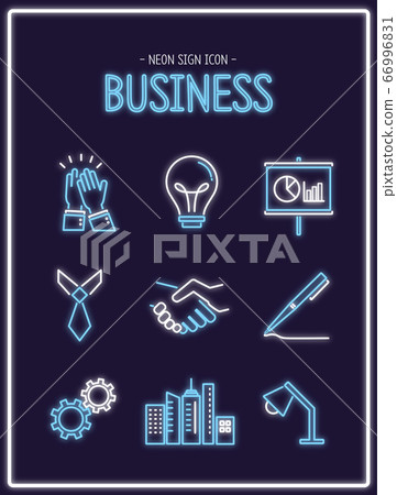 Neon sign business icon - Stock Illustration [66996831] - PIXTA