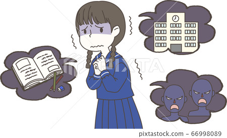 School refusal girl - Stock Illustration [66998089] - PIXTA