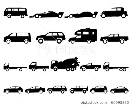 Cars collection icons set on white background - Stock Illustration ...