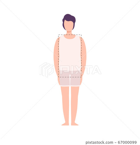 Faceless Man in White Tank Top and Underpants,... - Stock Illustration ...