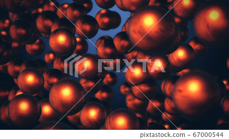 Random moving 3D objects on a highlighted - Stock Illustration ...
