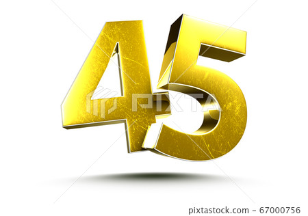 Numbers 45 Gold 3d. - Stock Illustration [67000756] - PIXTA