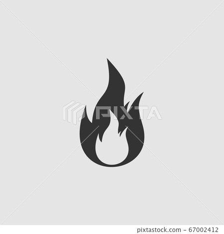 Flame gas fire icon flat - Stock Illustration [67002412] - PIXTA