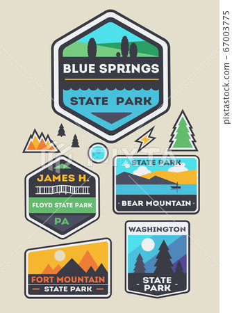 Set of state park and nature logo badges....-插圖素材 [67003775] - PIXTA圖庫