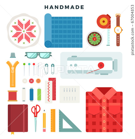 Handmade concept illustration. Tools and... - Stock Illustration ...