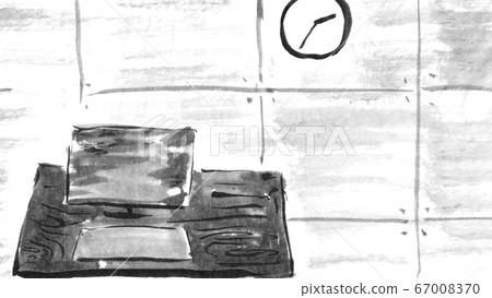 Deskwork background (hand-drawn illustration of... - Stock Illustration ...