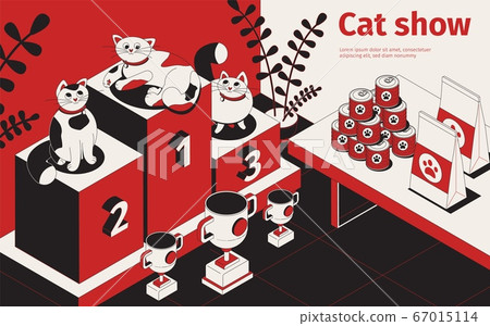 Cat Podium Show Background-插圖素材 [67015114] - PIXTA圖庫