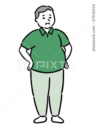 Fat obese uncle (salaryman) in trouble - Stock Illustration [67016428 ...