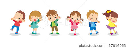A group of cute elementary school students - Stock Illustration ...