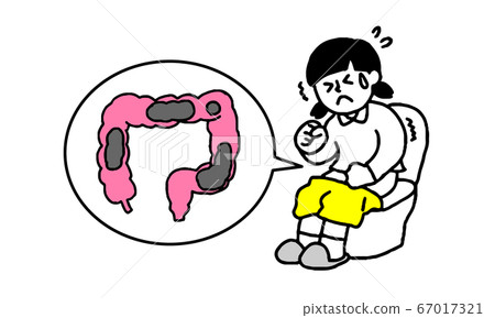 Constipation large intestine and girl (simple) - Stock Illustration ...