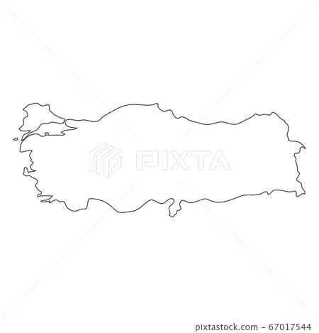 Turkey - solid black outline border map of... - Stock Illustration ...