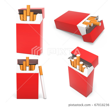Red blank packs of cigarettes. With brown filter - Stock Illustration ...