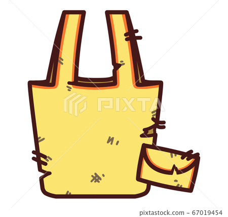 Ripped eco bag foldable illustration - Stock Illustration [67019454 ...