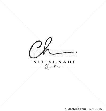 Letter CH Signature Logo Template Vector - Stock Illustration [67025468 ...