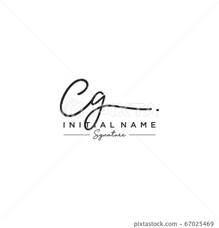 Letter CG Signature Logo Template Vector - Stock Illustration [67025469 ...