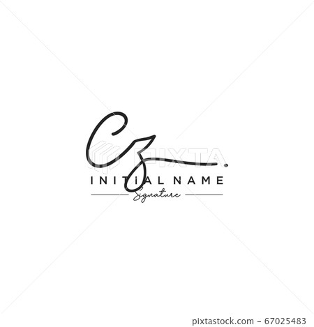 Letter CZ Signature Logo Template Vector - Stock Illustration [67025483 ...