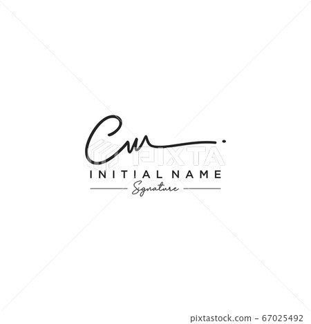 Letter CW Signature Logo Template Vector - Stock Illustration [67025492 ...