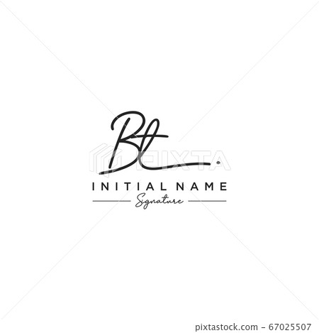 Letter BT Signature Logo Template Vector - Stock Illustration [67025507 ...
