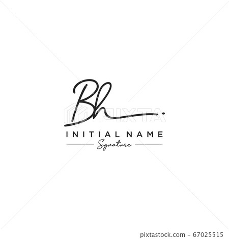 Letter BH Signature Logo Template Vector - Stock Illustration [67025515 ...