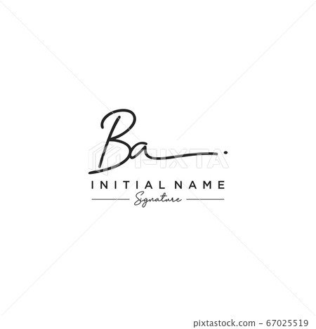 Letter BA Signature Logo Template Vector - Stock Illustration [67025519 ...