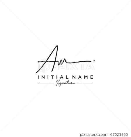 Letter AW Signature Logo Template Vector - Stock Illustration [67025560 ...