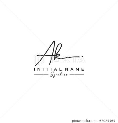 Letter AK Signature Logo Template Vector - Stock Illustration [67025565 ...
