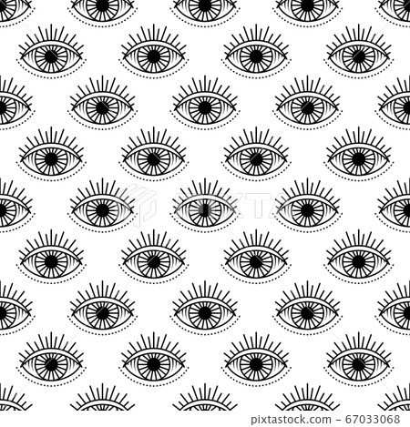 Seamless pattern with hand drawn eye, vector... - Stock Illustration ...