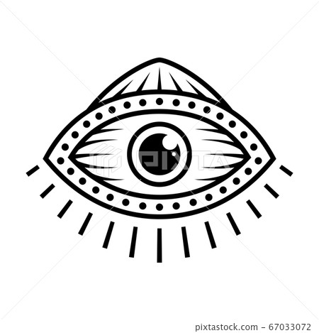 Seeing eye symbol on white background, vector... - Stock Illustration ...