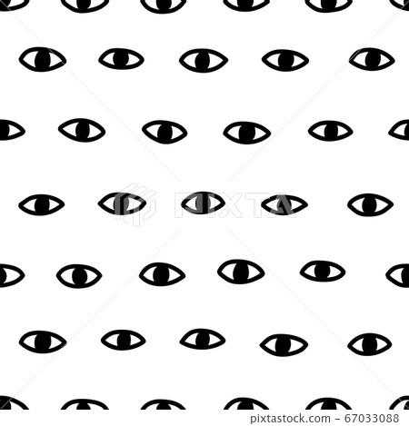 Seamless pattern with hand drawn eye, vector... - Stock Illustration ...