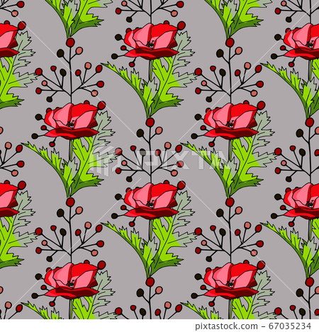 Abstract poppy seamless pattern for textile... - Stock Illustration ...