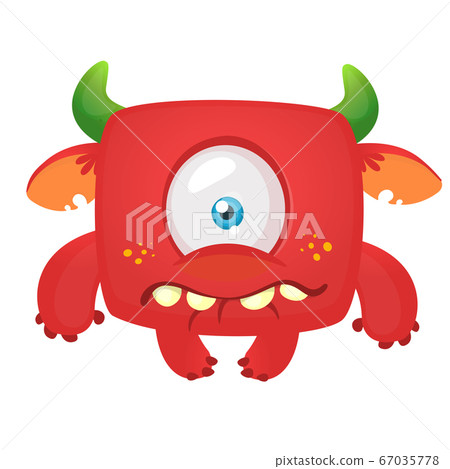 Funny cyclops crying sad creature illustration. - Stock Illustration ...