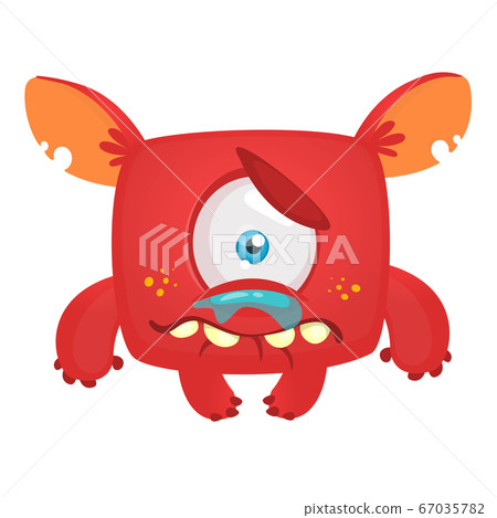 Funny cyclops crying sad creature illustration. - Stock Illustration ...