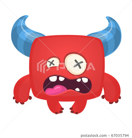 Funny cartoon devil. Vector Halloween illustration - Stock Illustration ...