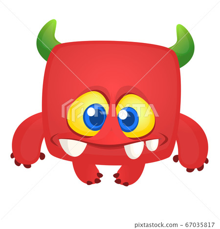 Funny cartoon devil. Vector Halloween illustration - Stock Illustration ...