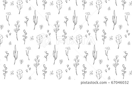 Hand-painted flower pattern - Stock Illustration [67046032] - PIXTA